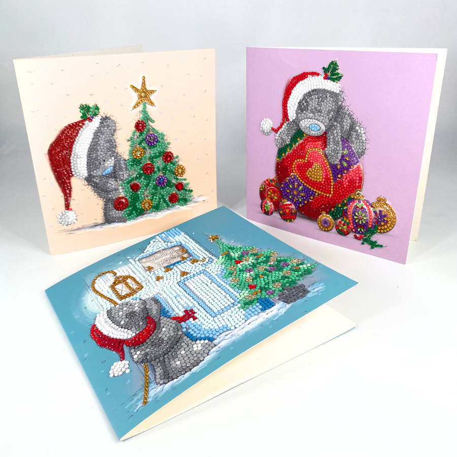 Happy Xmas! Tatty Teddy Crystal Art Card Kit 18x18cm – Craft Buddy Trade