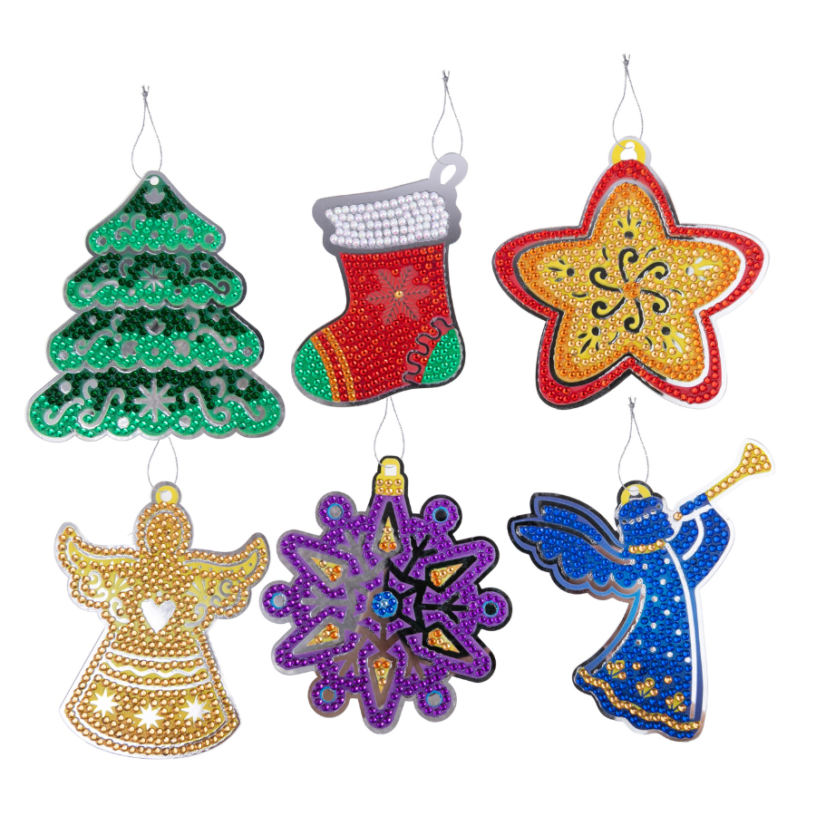 "Christmas Shapes" Crystal Art Hanging Decorations Set of 12 – Craft ...