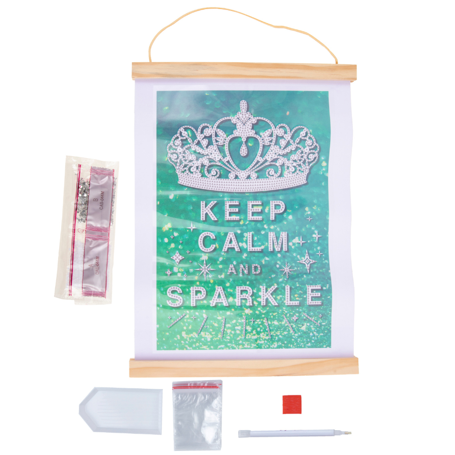 "Keep Calm & Sparkle" Mini Crystal Art Scroll Kit – Craft Buddy Trade