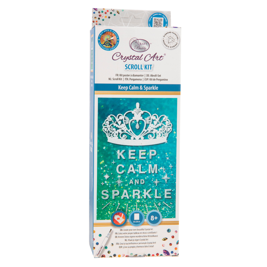 "Keep Calm & Sparkle" Mini Crystal Art Scroll Kit – Craft Buddy Trade