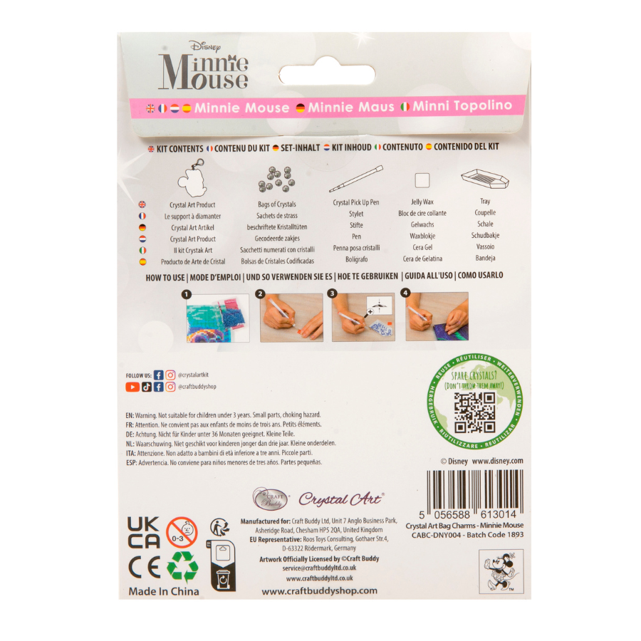 "Minnie Mouse" Crystal Art Bag Charm Kit Disney – Craft Buddy Trade