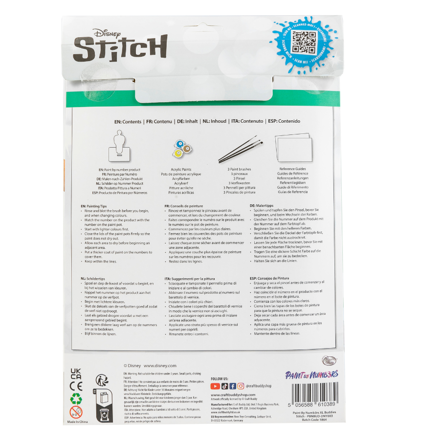 "Stitch" Disney Paint By Numbers XL Buddies Kit – Craft Buddy Trade