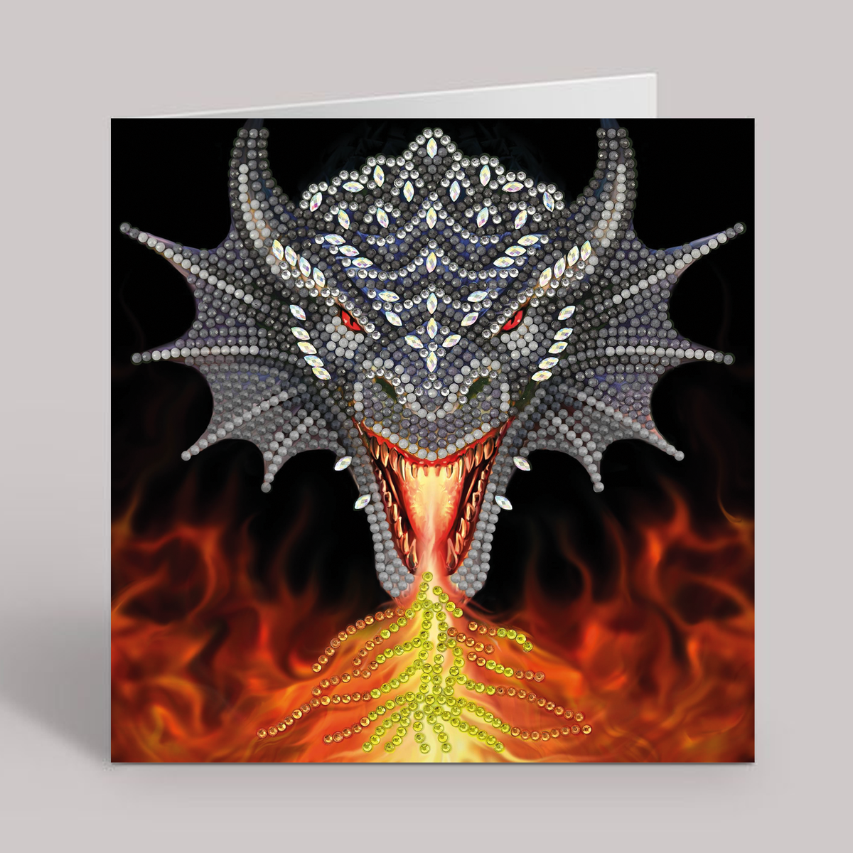 CCK-A72: "Dragon Fire Head"" 18x18cm Crystal Art Card ANNE STOKES ...