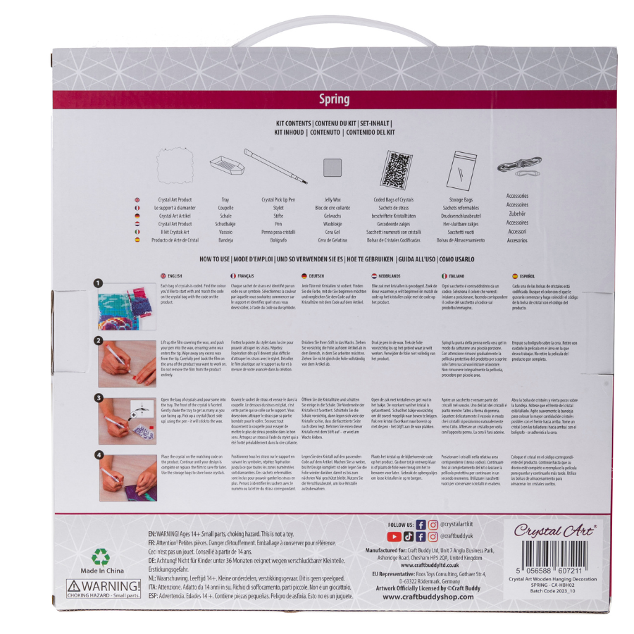 "Spring" Crystal Art Wooden Hanging Decoration – Craft Buddy Trade