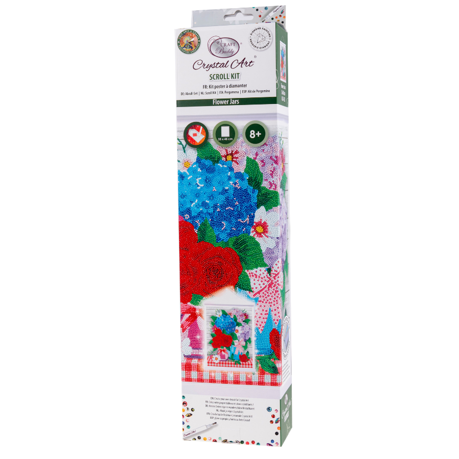 "Flower Jars" Crystal Art Scroll Kit – Craft Buddy Trade