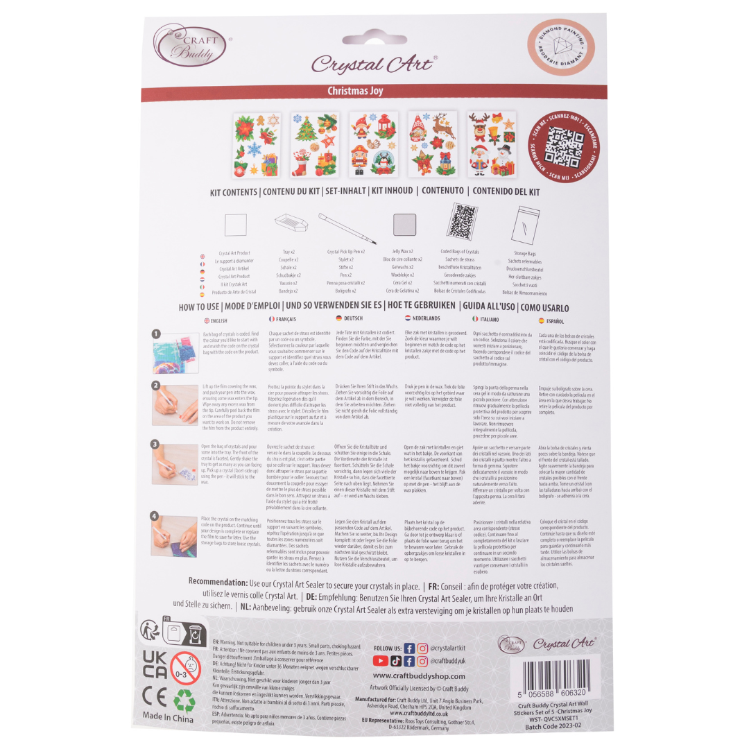 "Christmas Joy" Crystal Art Wall Sticker Set x39 – Craft Buddy Trade