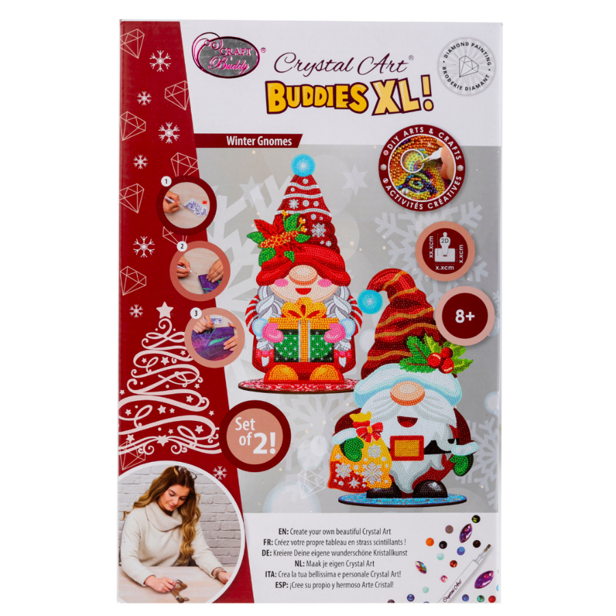 Crystal Art XL Buddies "Gnomes - Christmas" Set of 2 – Craft Buddy Trade